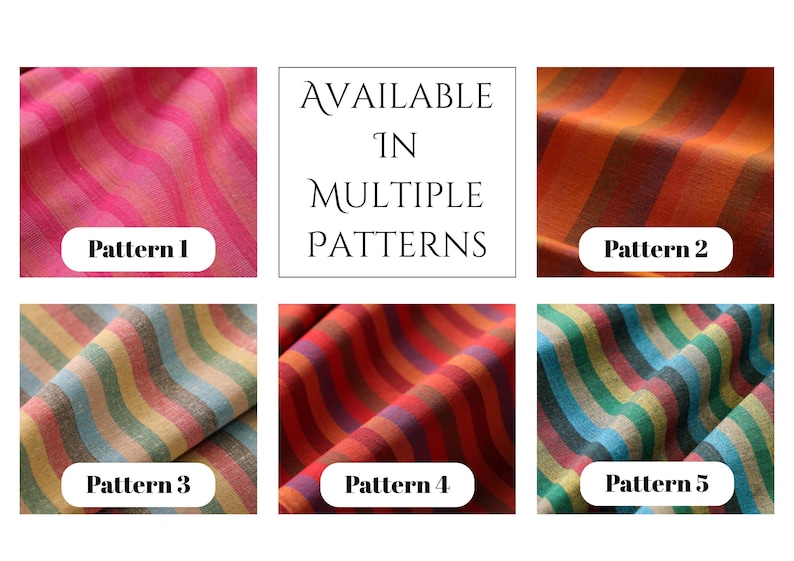 Premium Cotton Linen Striped Curtains, Red Orange Blue Woven Curtain ...