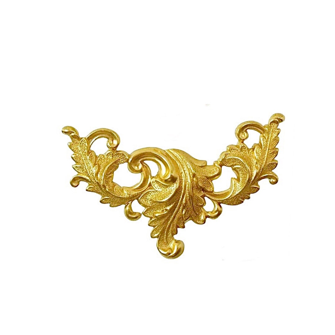 Large Leafy Swag Centerpiece Plaque, Raw Unfinished Brass, Sold by ...