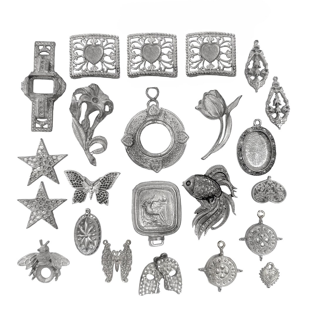 Miscellaneous Cast Pewter, 23 Pieces, Unplated Raw Pewter, B'sue by ...
