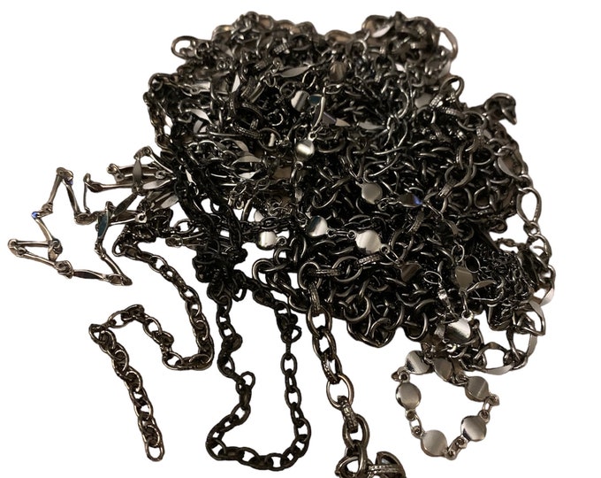Black and Gunmetal Chain Lengths, Large Assortment, Cable Chain, Rolo ...