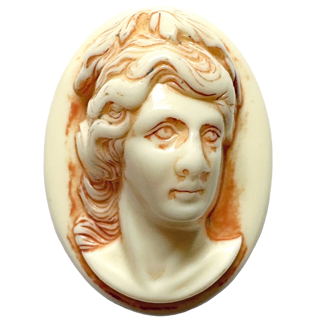 Vintage German Raised Woman Head Cameo, 1 Piece, Ivory, Vintage ...