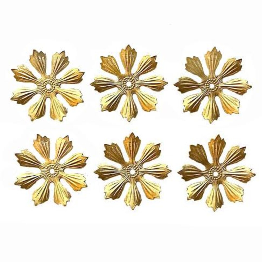 Brass Drilled Eight Petal Flowers, Jewelry Making, Raw Unplated Brass ...