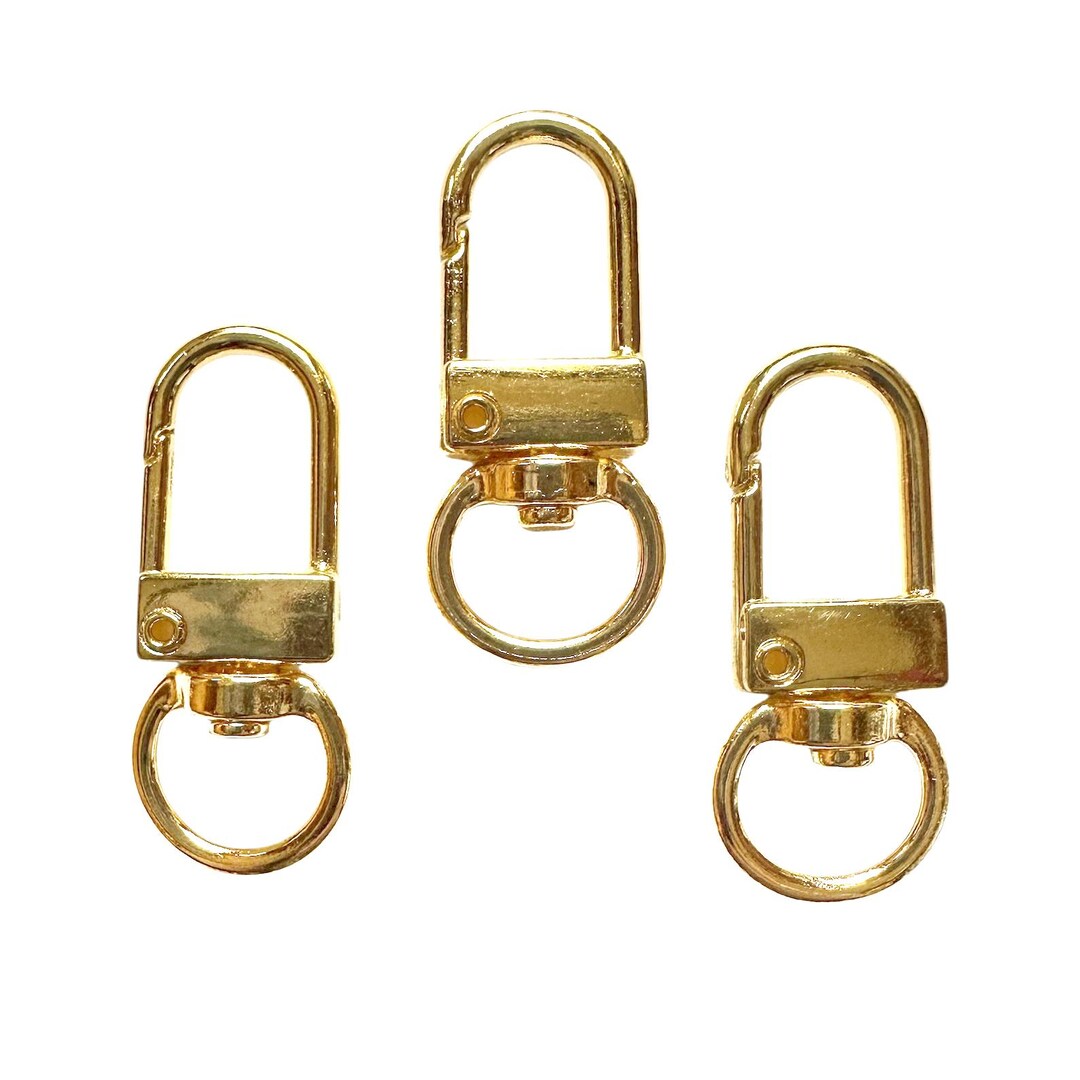 Set of Three Swivel Lanyard Push Gate Snap Clasps, Gold Tone, B'sue ...