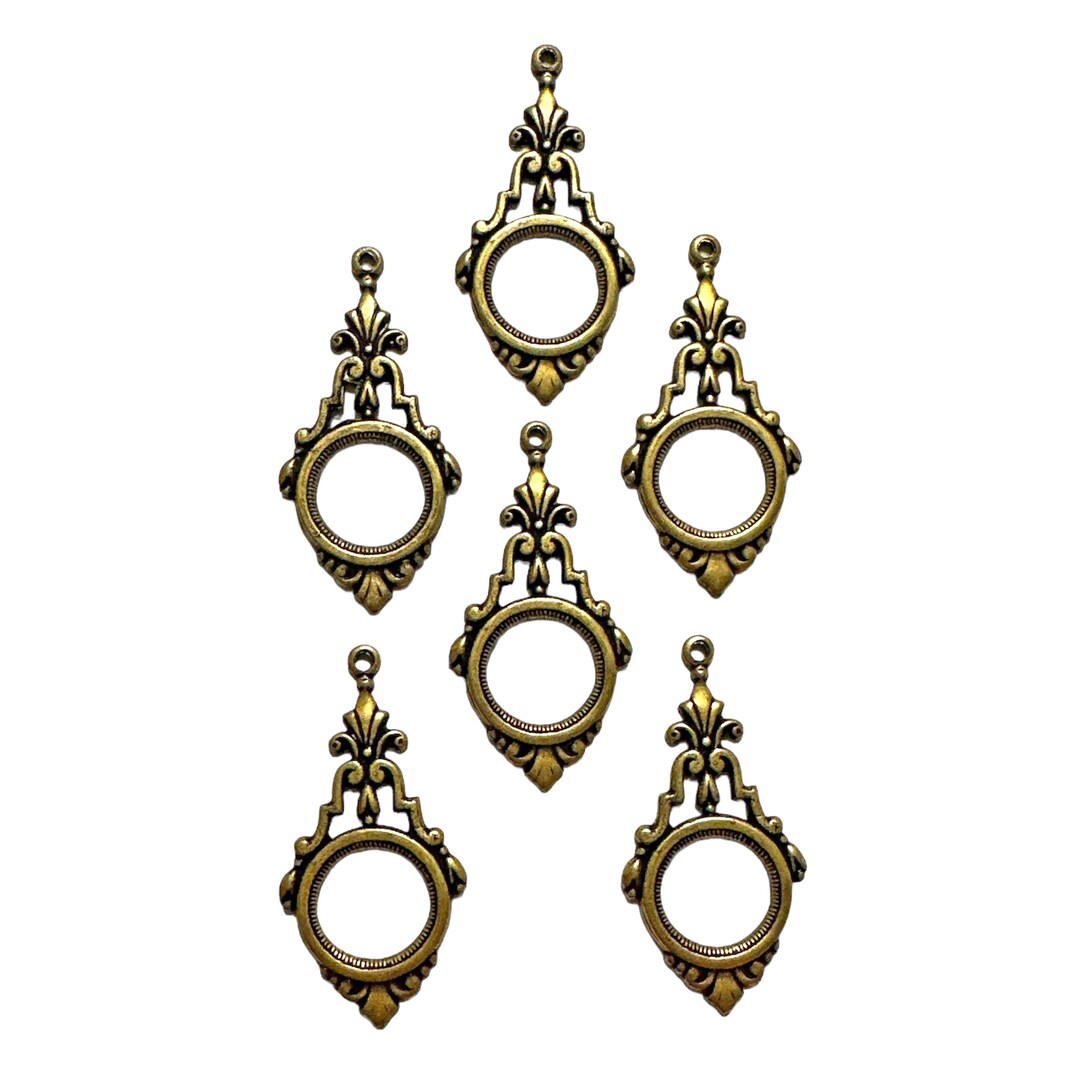Victorian Ear Drops, 6 Pieces, Antique Brass, Earring Findings, Jewelry ...