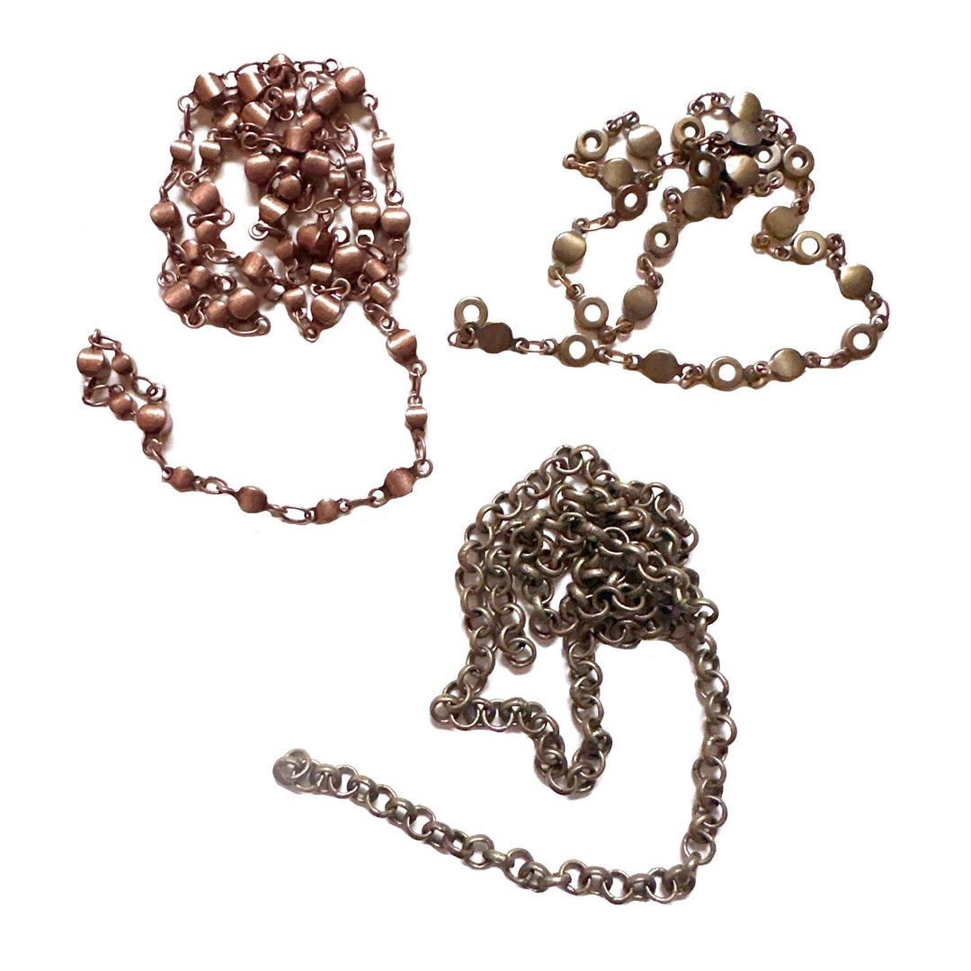 Assorted Vintage Brass Chain, 3 Different Style Sections, Specialty ...