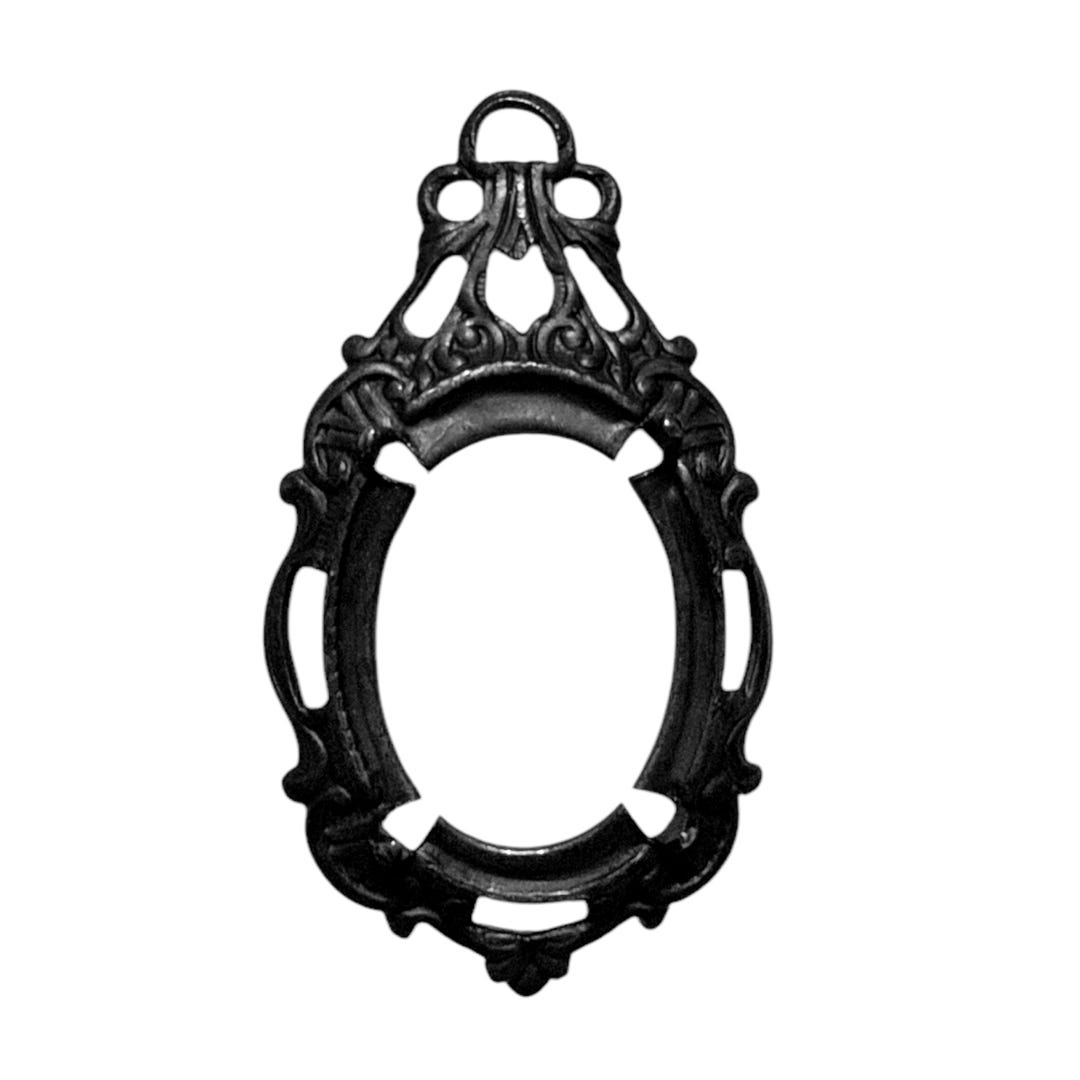 Victorian Style Backless Bezel Mount, Matte Black Backless, Four ...