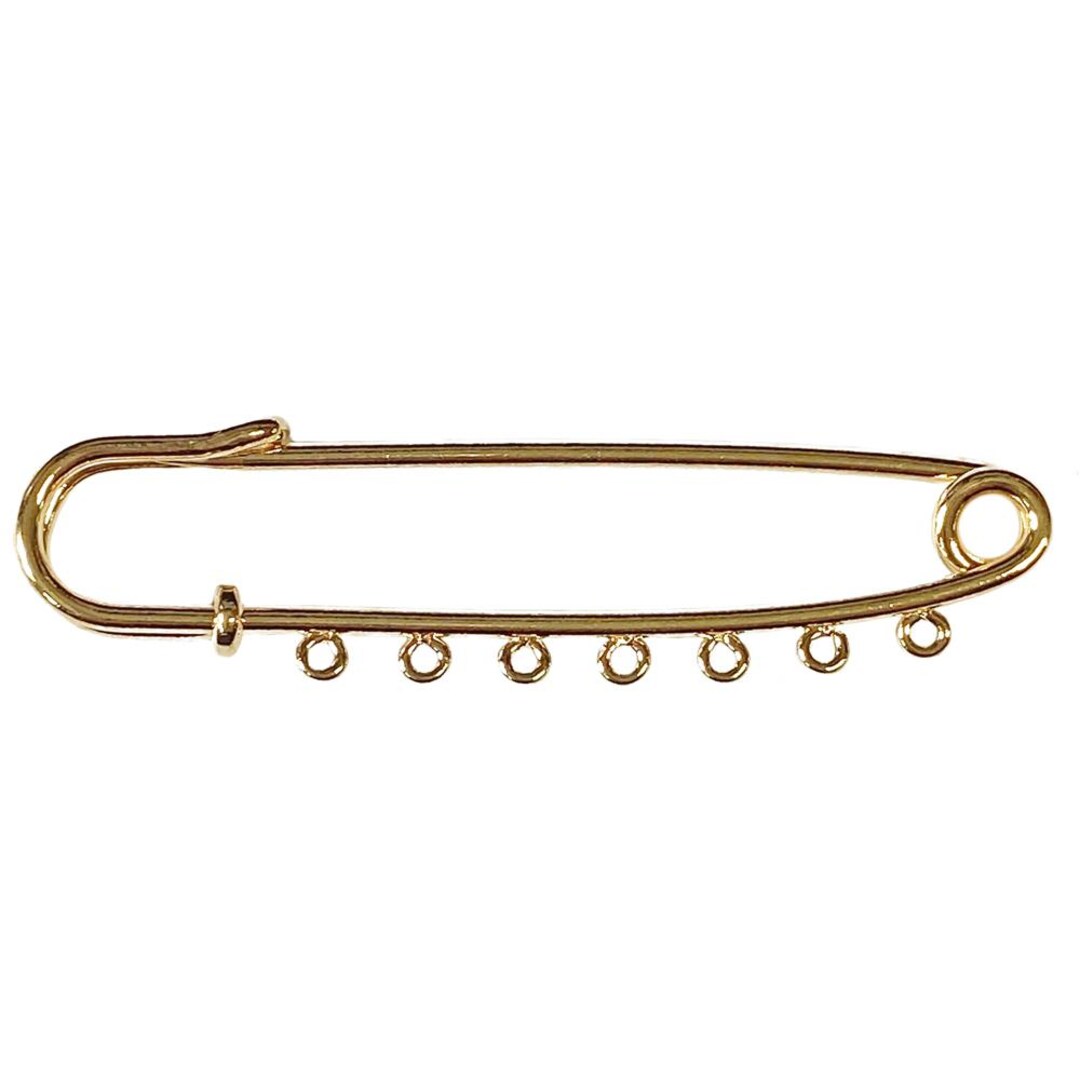 Safety Pin With 7 Holes, Gold Plated, Safety Pin, Pin With Loops, 15 X ...