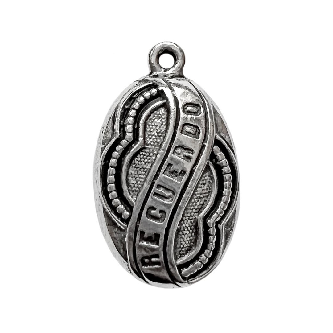 1928 Pewter Pendant, Old Silver, Recuerdo (memory) Pendant, Spanish ...