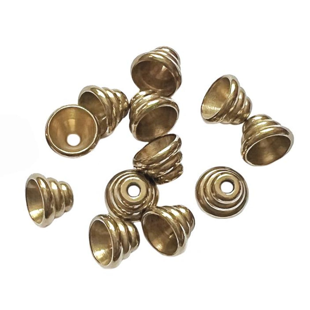 Cast Brass Bead Caps, Beehive Style, 12 Pieces, 6mm, Made in the USA, B ...