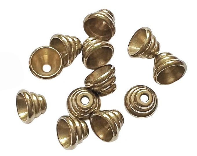 Cast Brass Bead Caps, Beehive Style, 12 Pieces, 6mm, Made in the USA, B ...