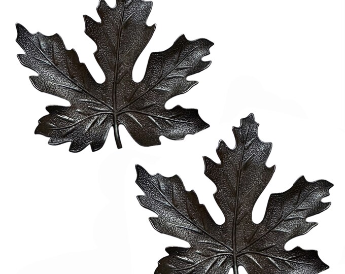 Extra Large Maple Leaf Stampings, 2 Pieces, Matte Black or Ebony Brass, US Made, Nickel Free ...