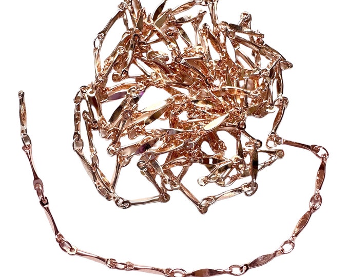 Vintage Rose Gold Chain, Approx. 5 Feet, Specialty Chain, Bar and Link ...
