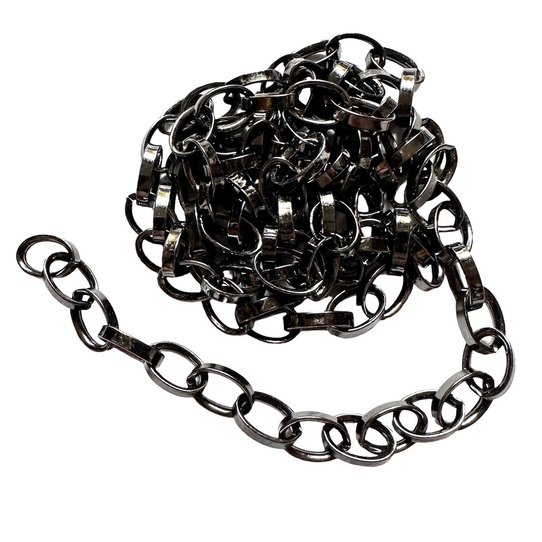 Cable Chain, Gunmetal Plated, Over 2 Continuous Feet, Jewelry Making ...