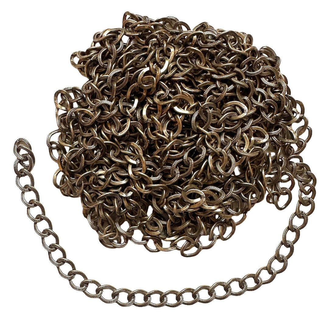 Textured Brass Ox Chain, Approx. 14 Continuous Feet, Antique Brass ...
