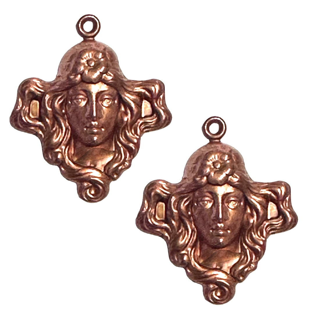 Lady Face Stamping, Goddess Stamping, Windblown Woman, Floral Headdress ...