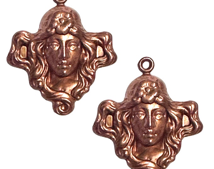 Lady Face Stamping, Goddess Stamping, Windblown Woman, Floral Headdress ...
