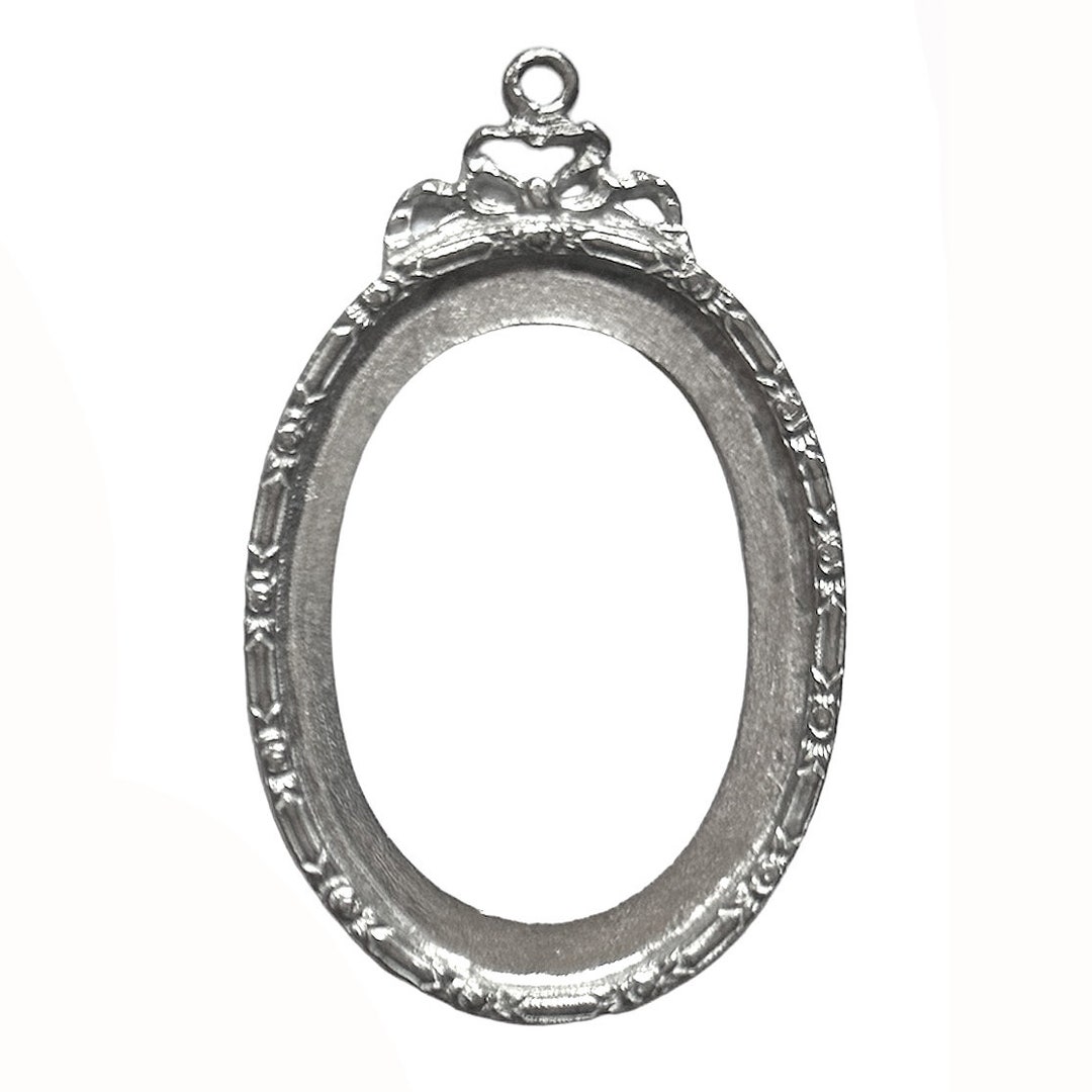 Raw Pewter Cameo Mount, B'sue by 1928, Victorian Style Mount, 40 X 30mm ...