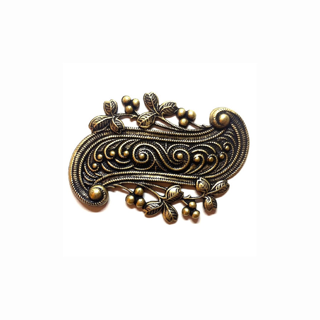 Victorian Style Scroll Stamping, 1 Piece, Brass Stamping, Scrolled Leaf ...