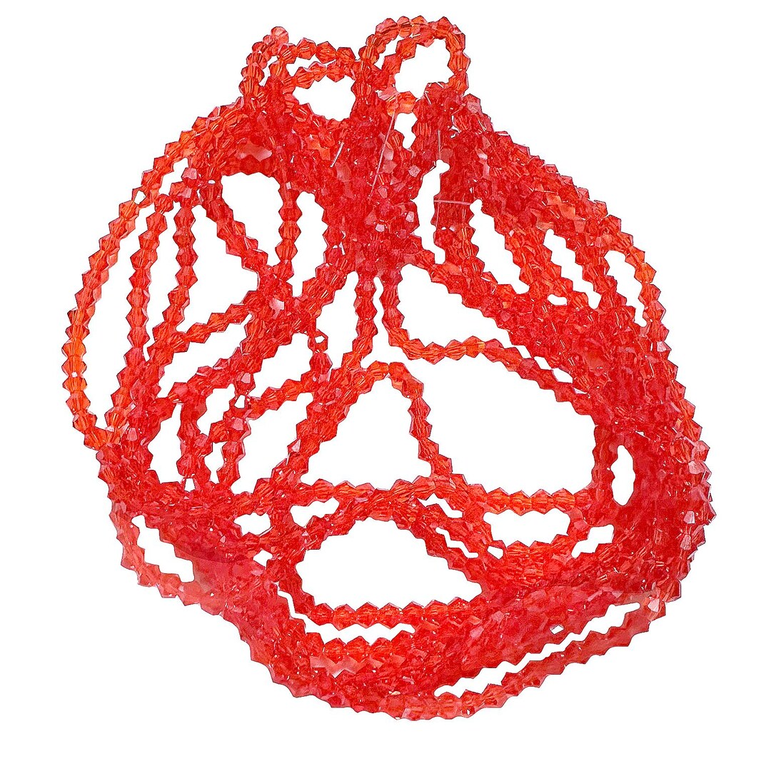 Glass Bicone Beads, Fire Orange, Crystal Glass, Faceted, Fire Polished ...