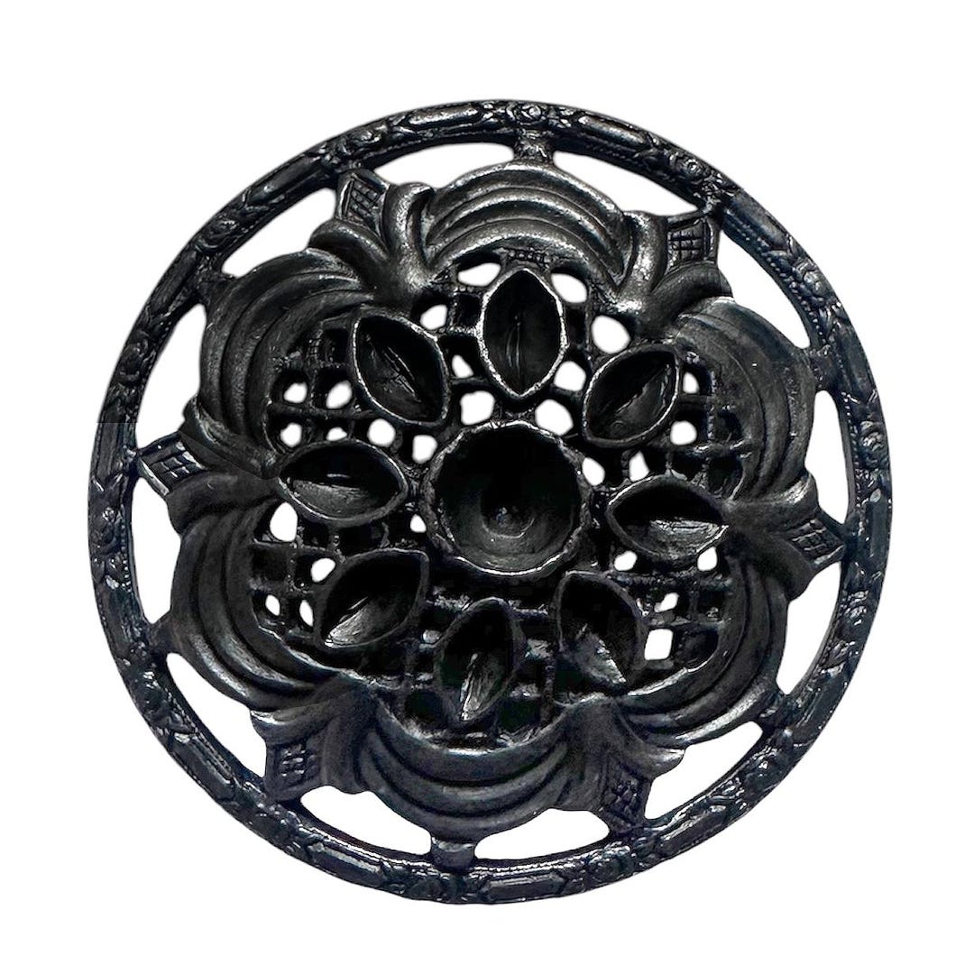 Medallion Style Pewter Casting, Matte Black Finish, B'sue by 1928 ...