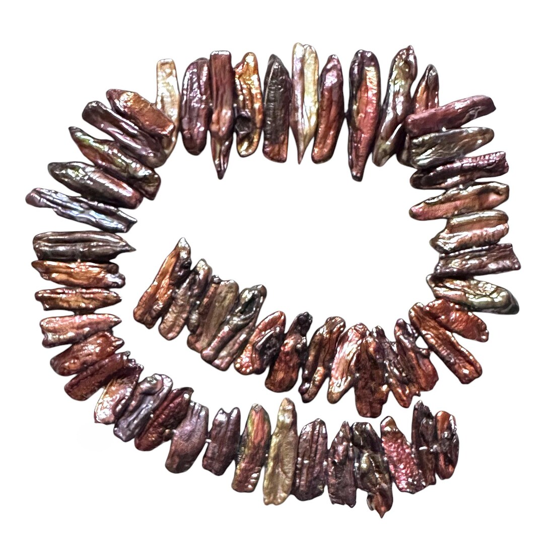Keshi Pearl Stick Beads, 50+ Pieces, 20 to 36mm, Rich Warm Colors of ...