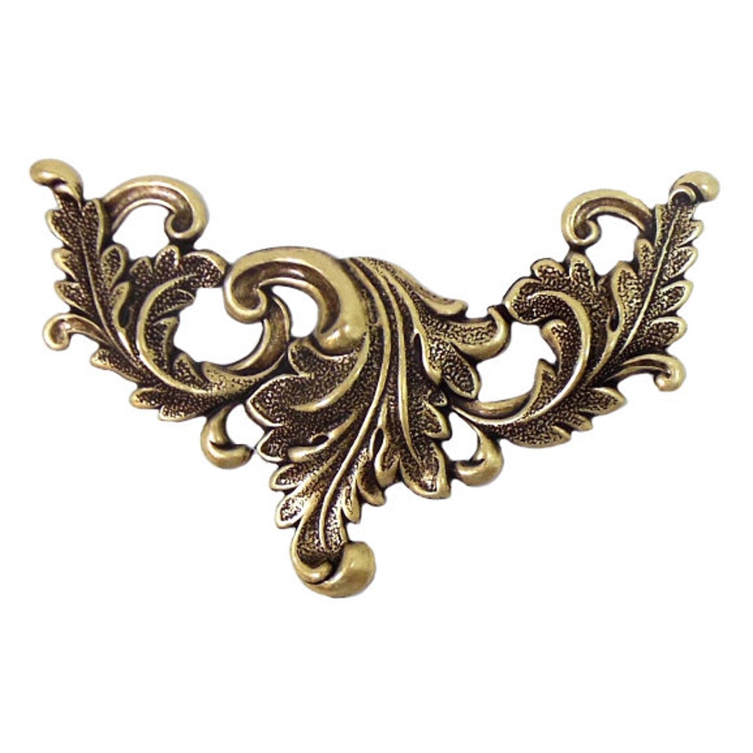 Leafy Swag Centerpiece, Leaf Stamping, Brass Ox, Antique Brass, US Made ...