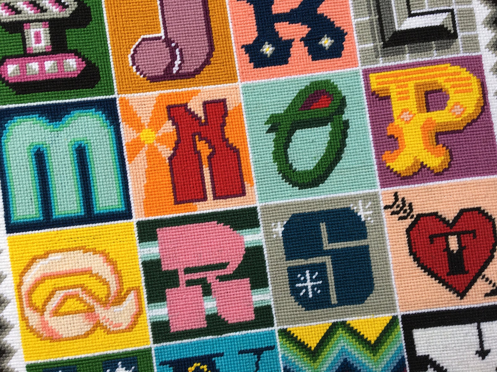 Typo-Graphic Alphabet Needlepoint Cross Stitch Pattern | Etsy