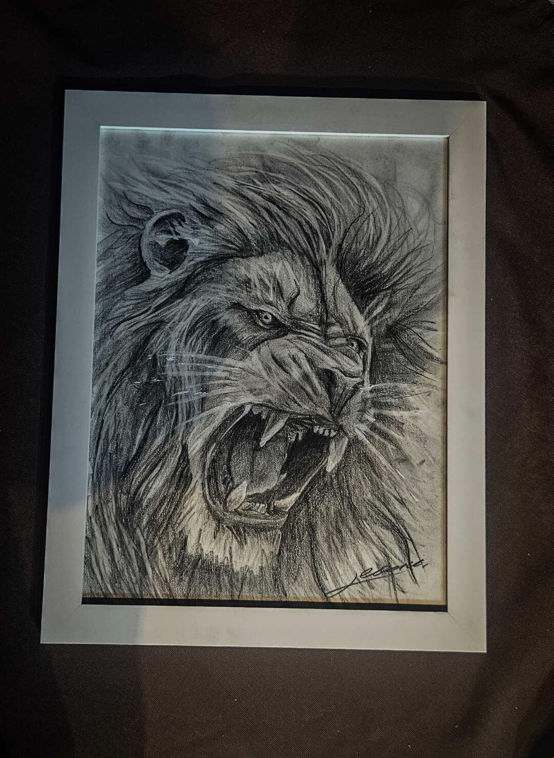 A3 Lion Roaring Drawing Wall Decor - Etsy
