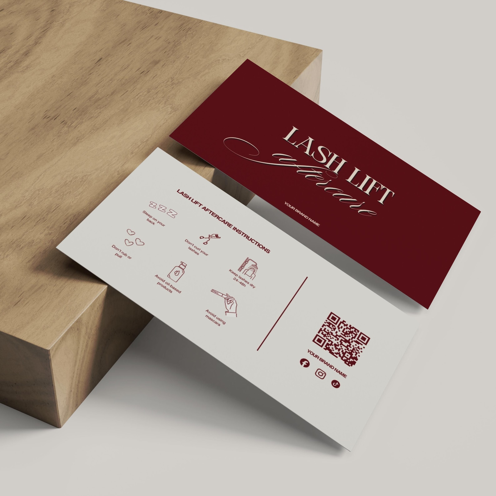 Lash Lift Aftercare Cards | Lash Tech Business Card | Editable on Canva ...