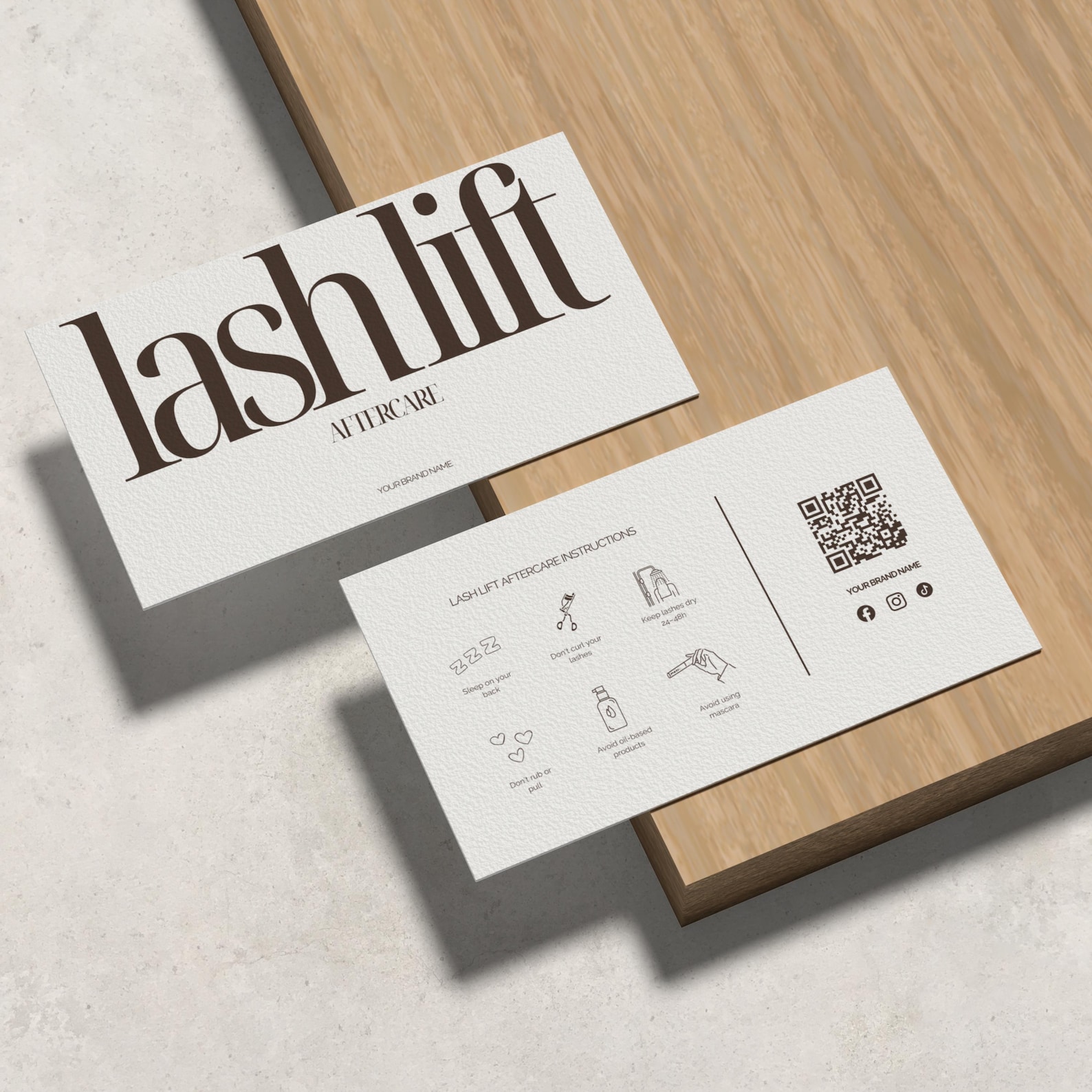 Lash Lift Aftercare Cards | Lash Tech Business Card | Editable on Canva ...