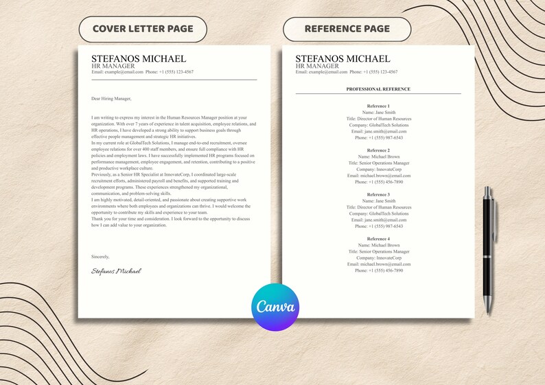 ATS Friendly CV Resume Template | Cover Letter & Reference Page ...