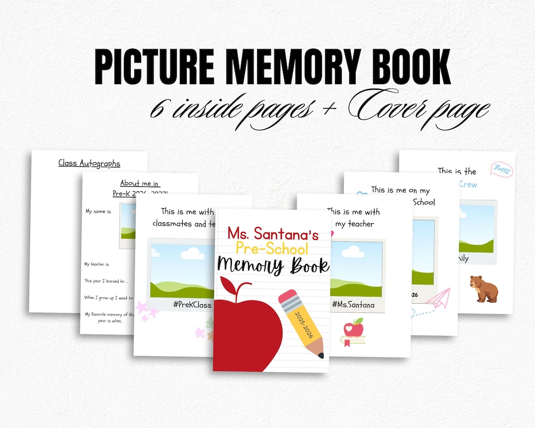 Memory Picture Book for Preschool, Elementary, Prek With All About Me ...