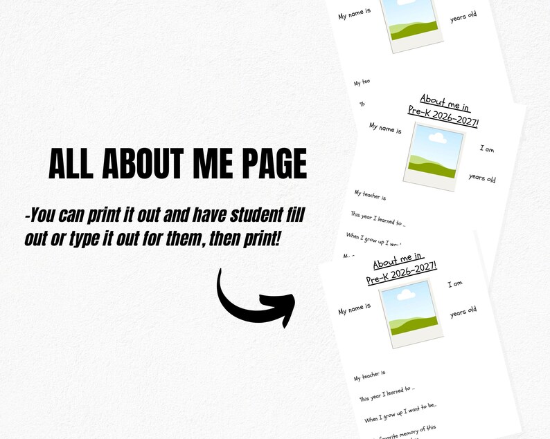 Memory Picture Book for Preschool, Elementary, Prek With All About Me ...