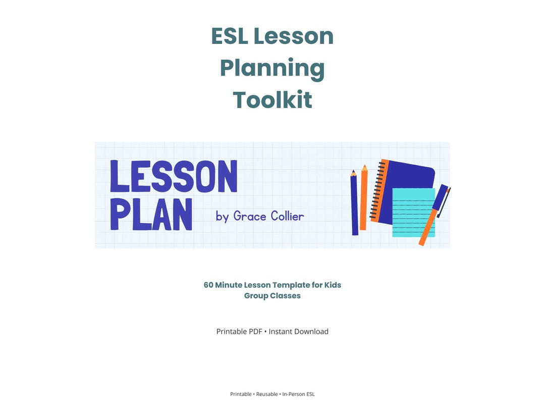 ESL No Prep Lesson Plan Template for Kids | Group Classes - Etsy