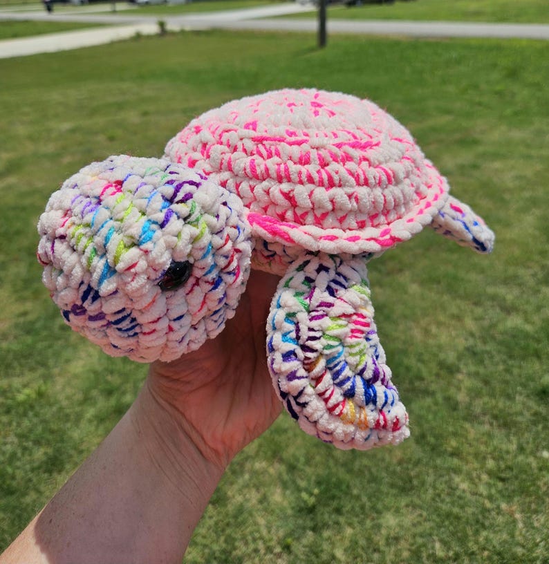Crochet Rainbow Sea Turtle Plush - Etsy