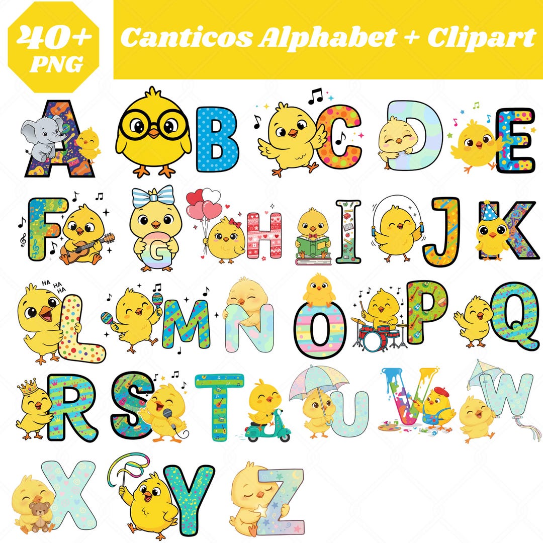 40+ Canticos Alphabet PNG Clipart | Spanish ABC Letters | Kids Learning ...
