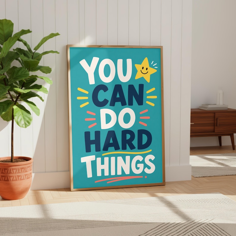 Motivational Print, Kids Affirmation Decor, Colorful Nursery Art ...