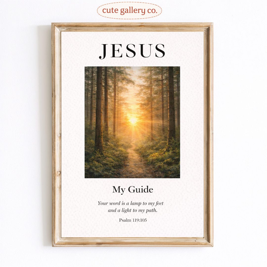 Jesus My Guide Psalm 119:105 Bible Verse Print, Christian Scripture ...