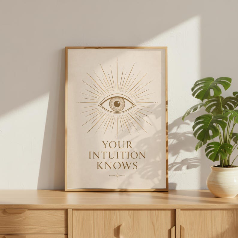 All Seeing Eye Print, Celestial Spiritual Wall Art, Boho Intuition ...