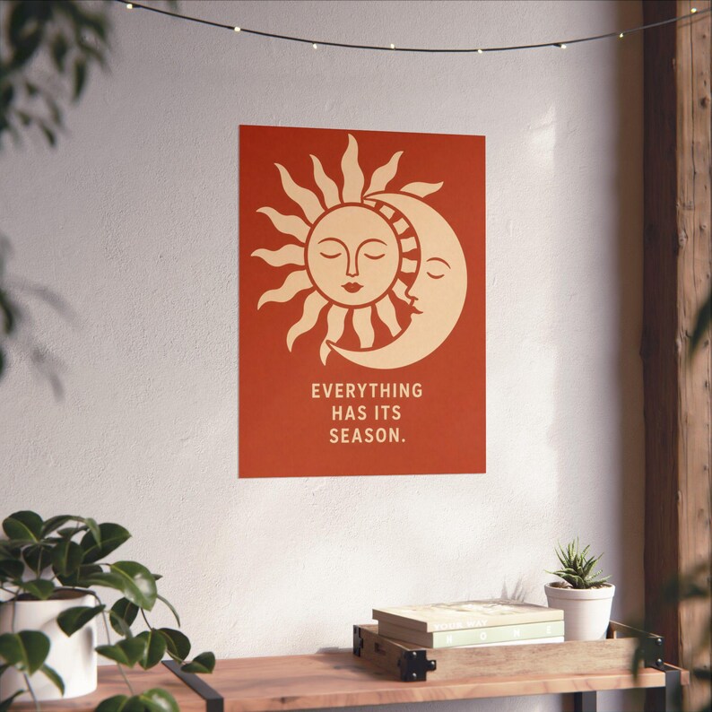 Sun Moon Print, Celestial Quote Poster, Boho Mystical Artwork - Etsy