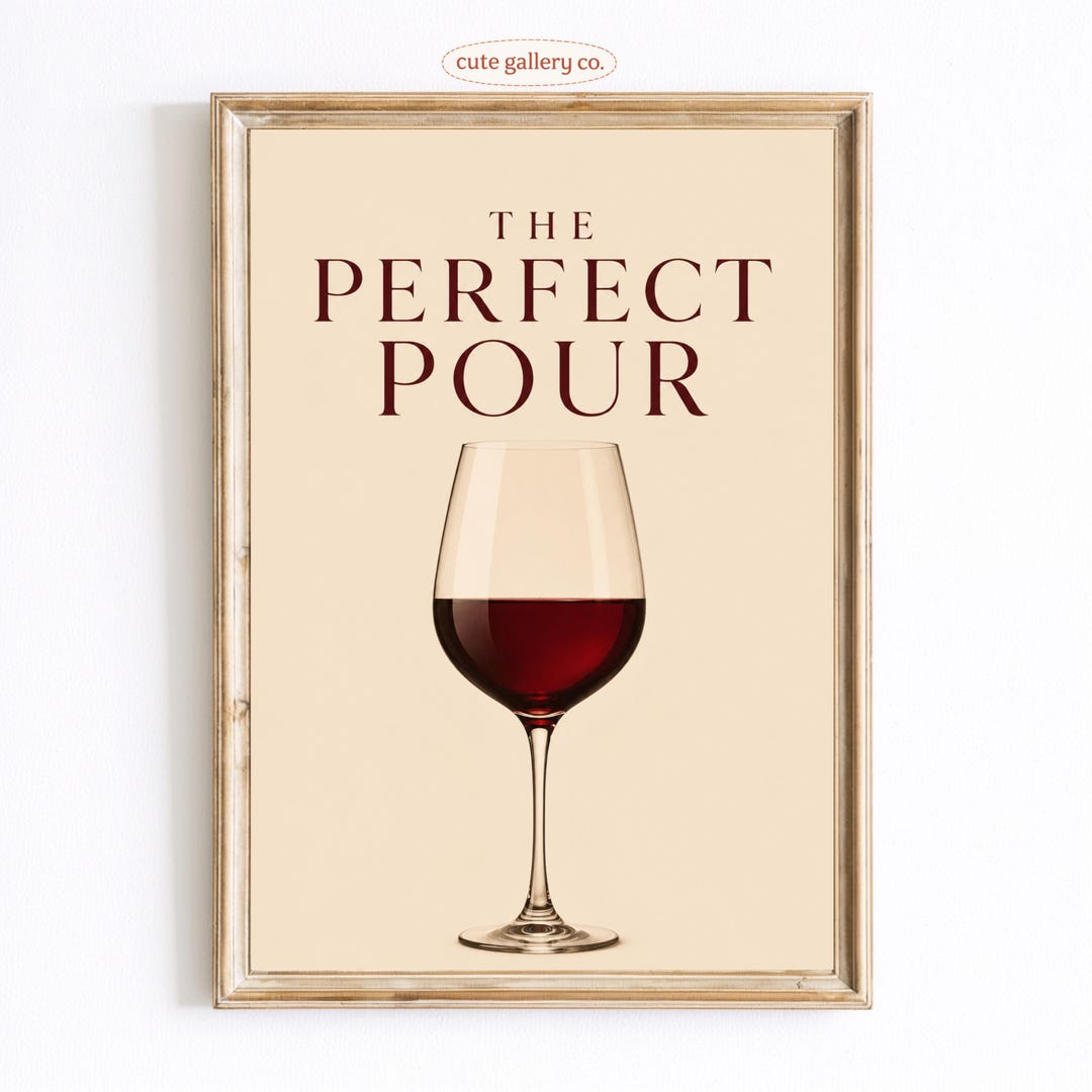 The Pour Red Wine Print, Minimalist Wall Art, Modern Kitchen Decor - Etsy