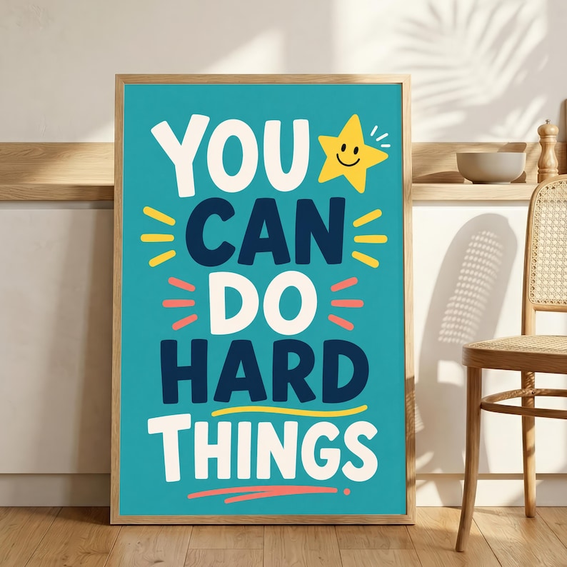 Motivational Print, Kids Affirmation Decor, Colorful Nursery Art ...