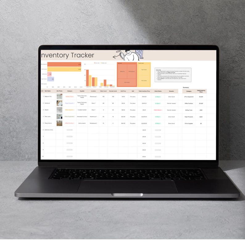 Inventory Tracker Sheet | CSV File Google Sheets Excel Inventory ...
