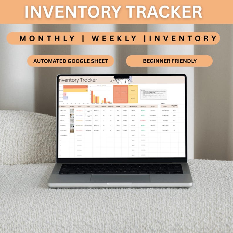 Inventory Tracker Sheet | CSV File Google Sheets Excel Inventory ...
