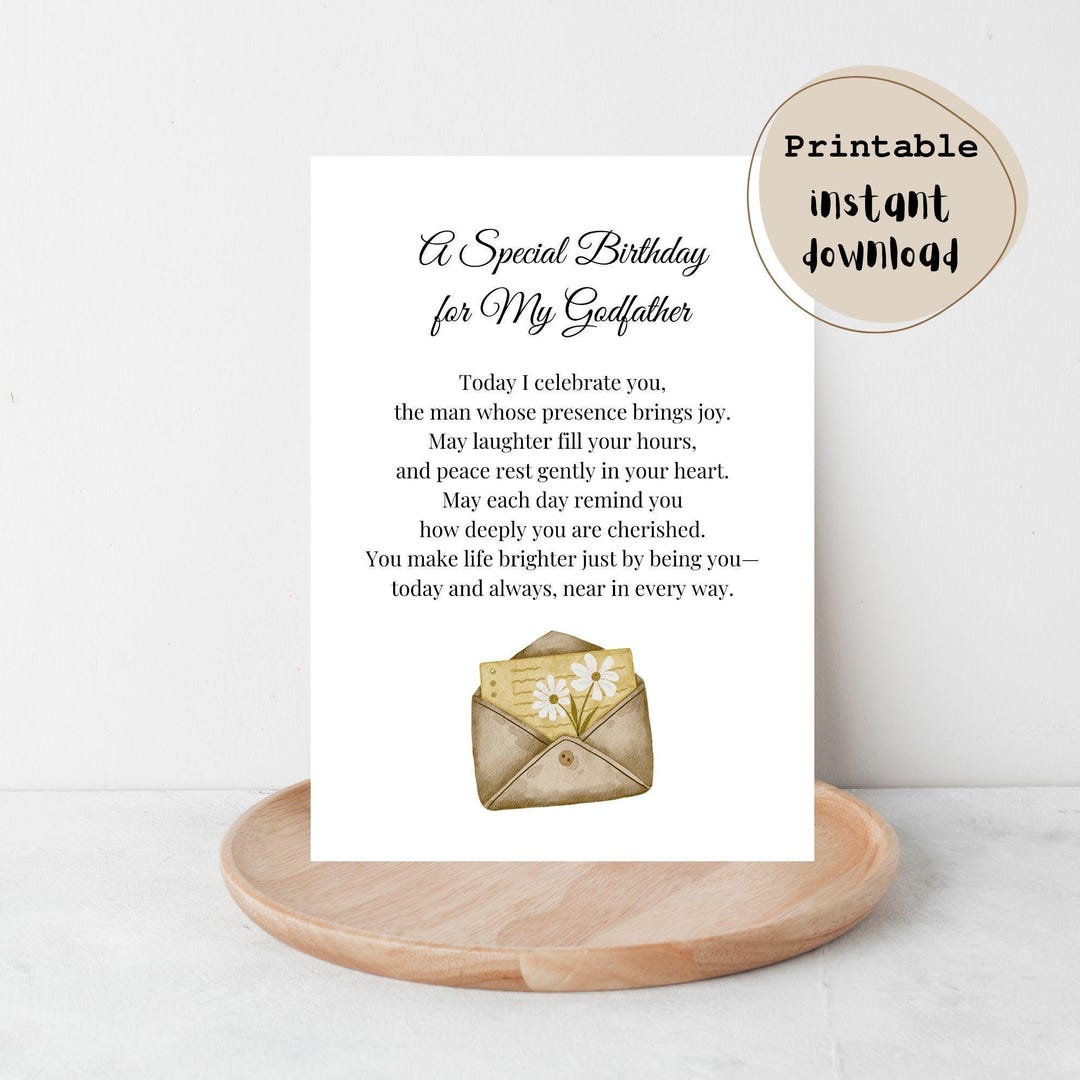 Godfather Birthday Poem Printable | Christian Birthday Blessing ...