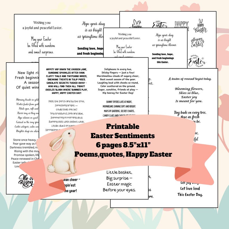 Printable Easter Sentiments Poems Quotes Bundle (digital Download) - Etsy