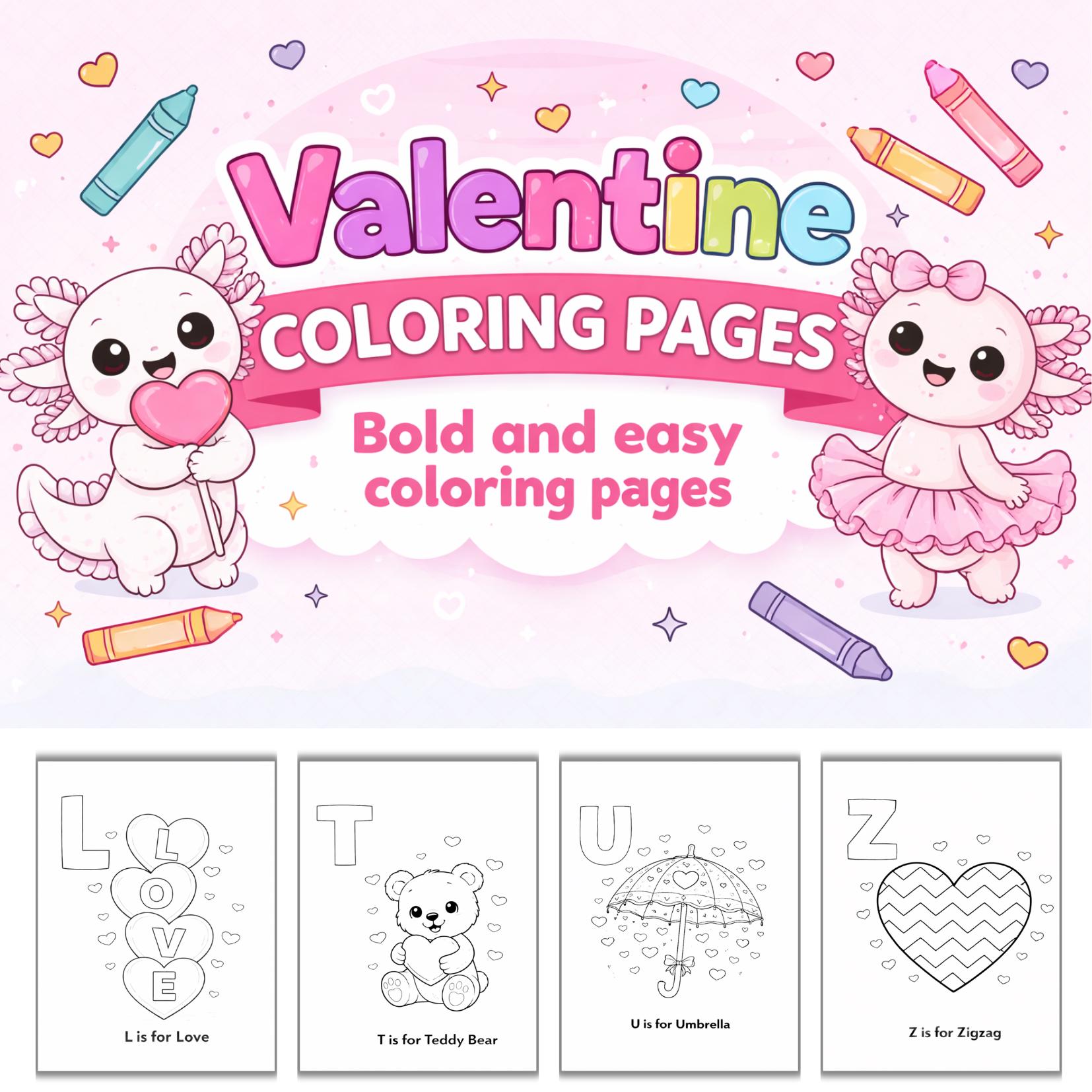 Valentine Alphabet Coloring Pages | Kids Valentines Printable ...