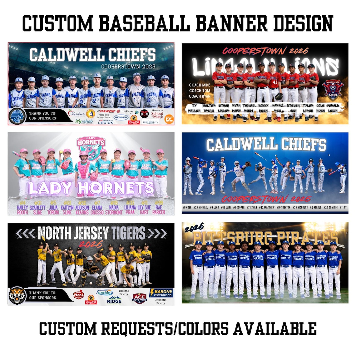 Custom Team Sports Banner | Cooperstown Team Banner | Digital Design ...