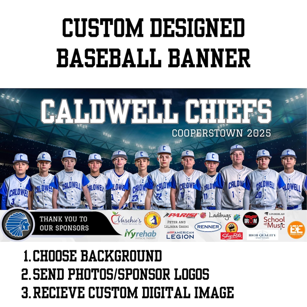 Custom Team Sports Banner | Cooperstown Team Banner | Digital Design ...
