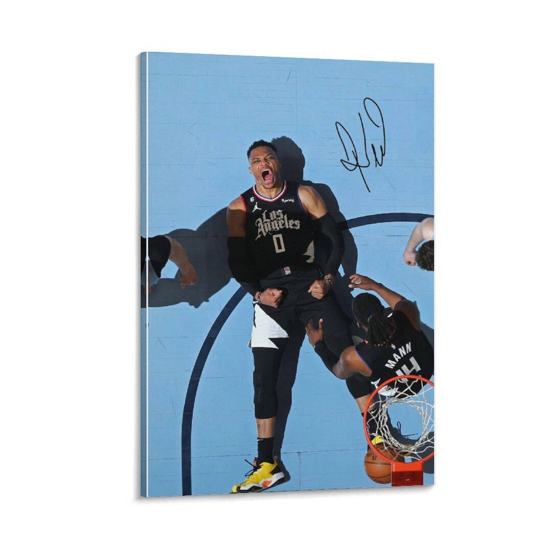 Russell Westbrook Classic Positions Basketball Poster Canvas Print ...